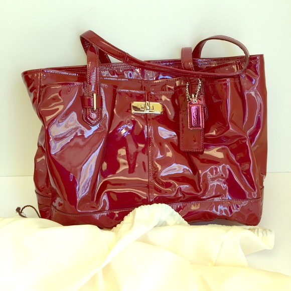 Coach | Bags | Coach Red Patent Leather Handbag | Poshmark